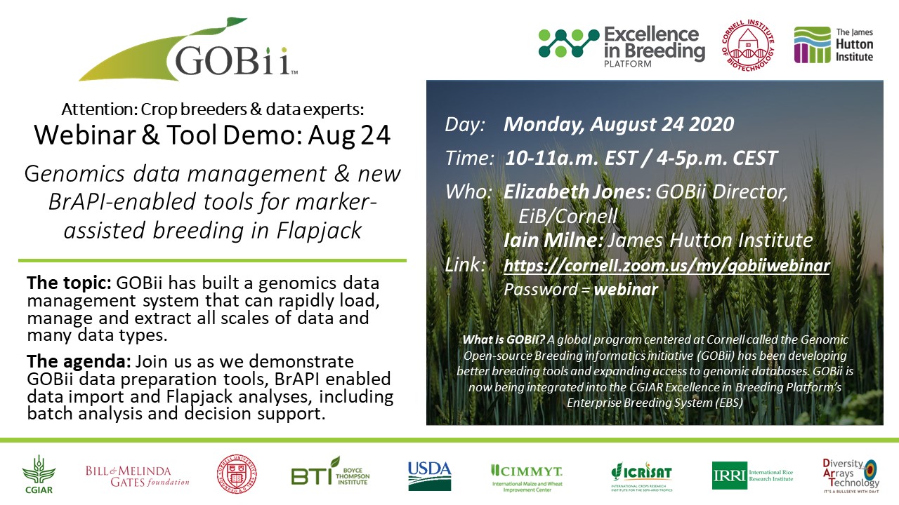 Webinar & Tool Demo: GOBii Genomics data management | Excellenceinbreeding Webinar & Tool Demo: GOBii Genomics data management | Excellenceinbreeding
